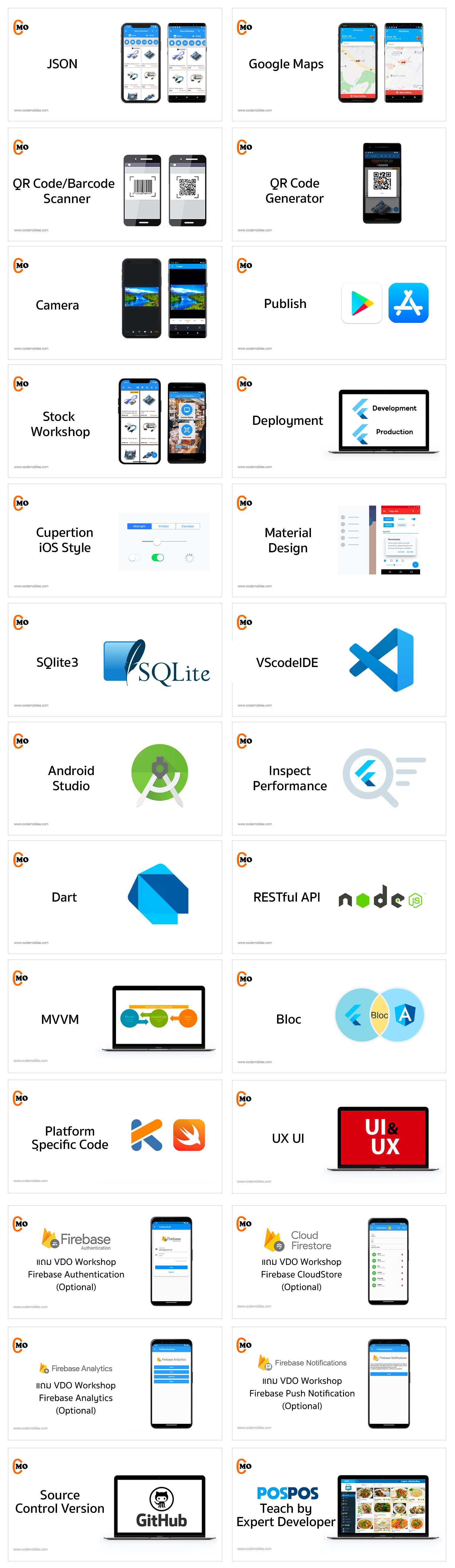 สอนเขียน Core Flutter Cross-Platfom อย่างมืออาชีพ โดย CodeMobiles Co., Ltd.